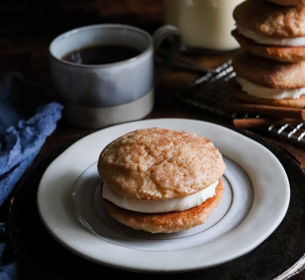 Eggnog Snickerdoodle Whoopie Pies - Good Eats By Mimi