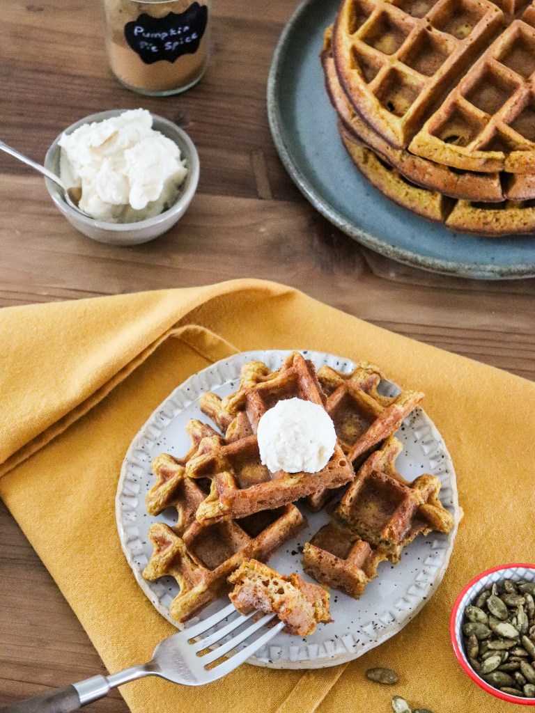 Perfectly Fluffy Pumpkin Waffles - Good Eats By Mimi